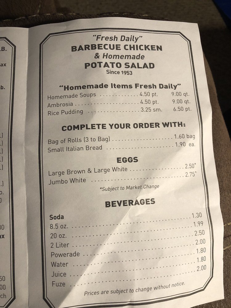 Joe's Poultry Farm Menu - Delicious Rotisserie Chicken in Vineland